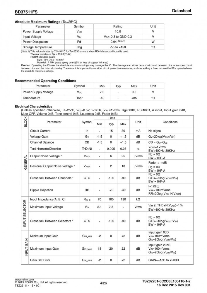 BD37511FS-E2 datasheet page 4