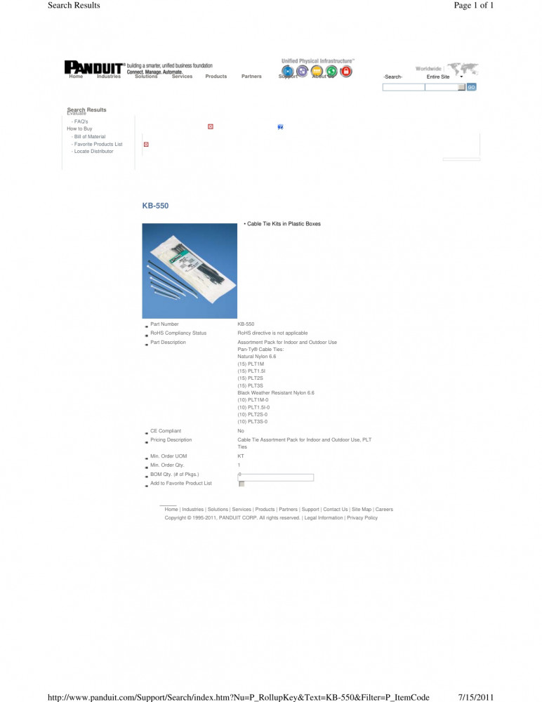 KB-550 product document image