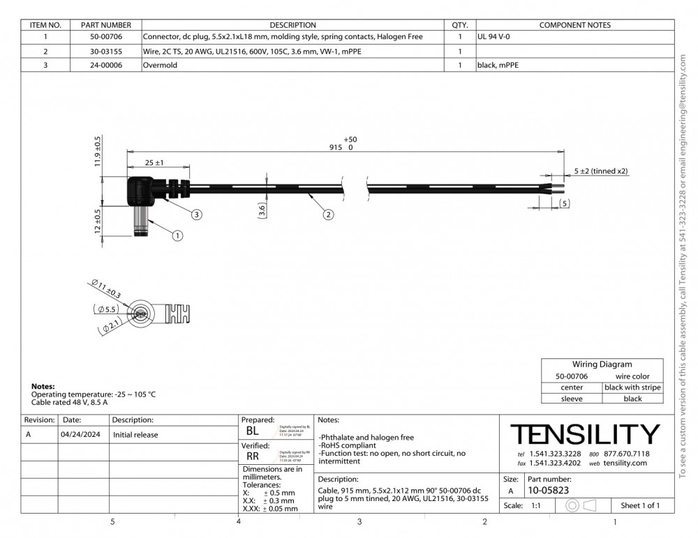 Tensility International 10-05823 product drawing