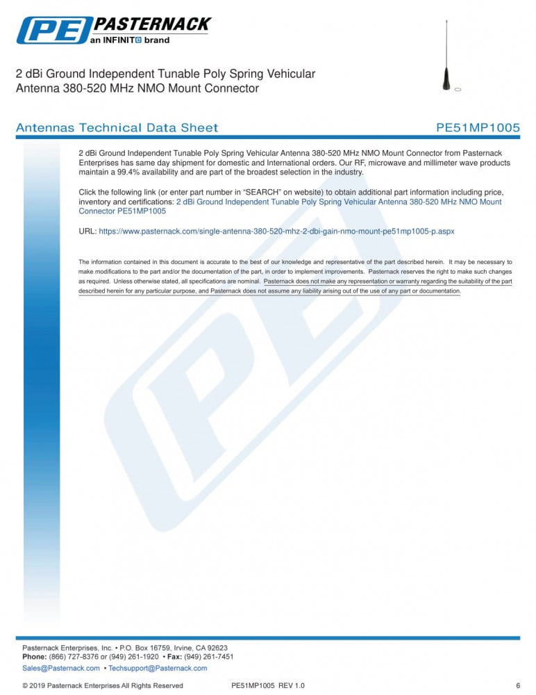 PE51MP1005 technical datasheet page 6
