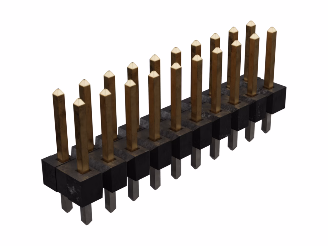 C-Grid Header, 2.54mm Pitch, Through Hole, Dual Row, Vertical, 20 Circuits, 0.38µm Gold (Au) Plating, Tray Packaging, Lead-Free for sale