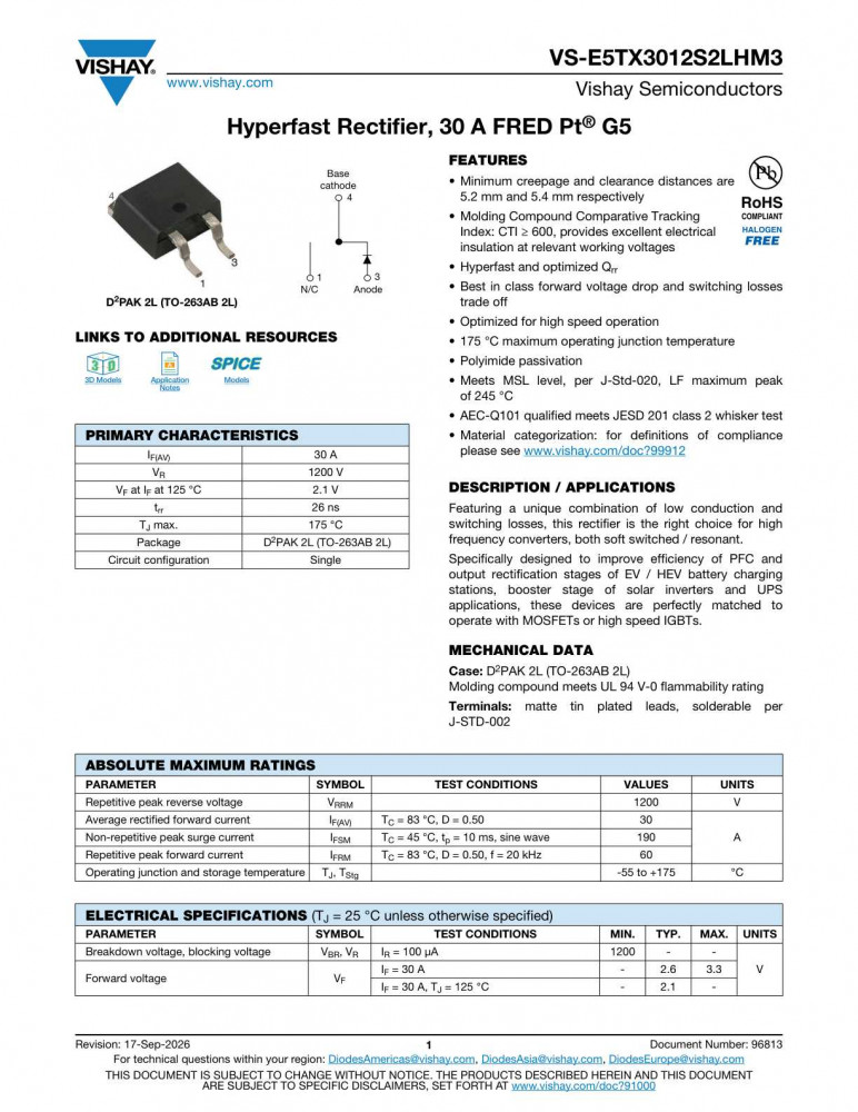 VS-E5TX3012S2LHM3 datasheet page 1
