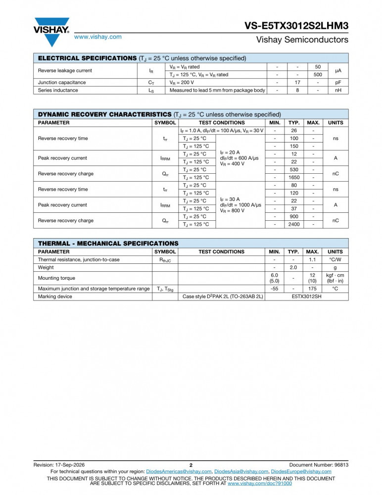 VS-E5TX3012S2LHM3 datasheet page 2