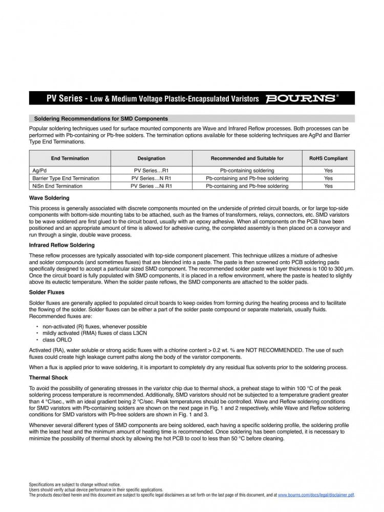 BOURNS PV Series datasheet page 9