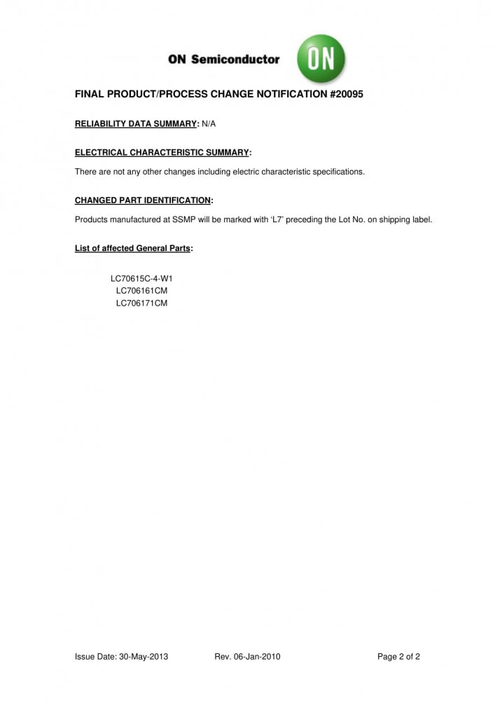 LC706161CM technical document preview page 2