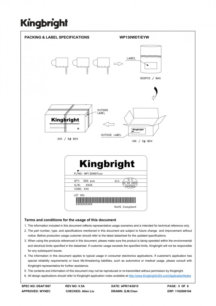 WP130WDT/EYW datasheet page 5