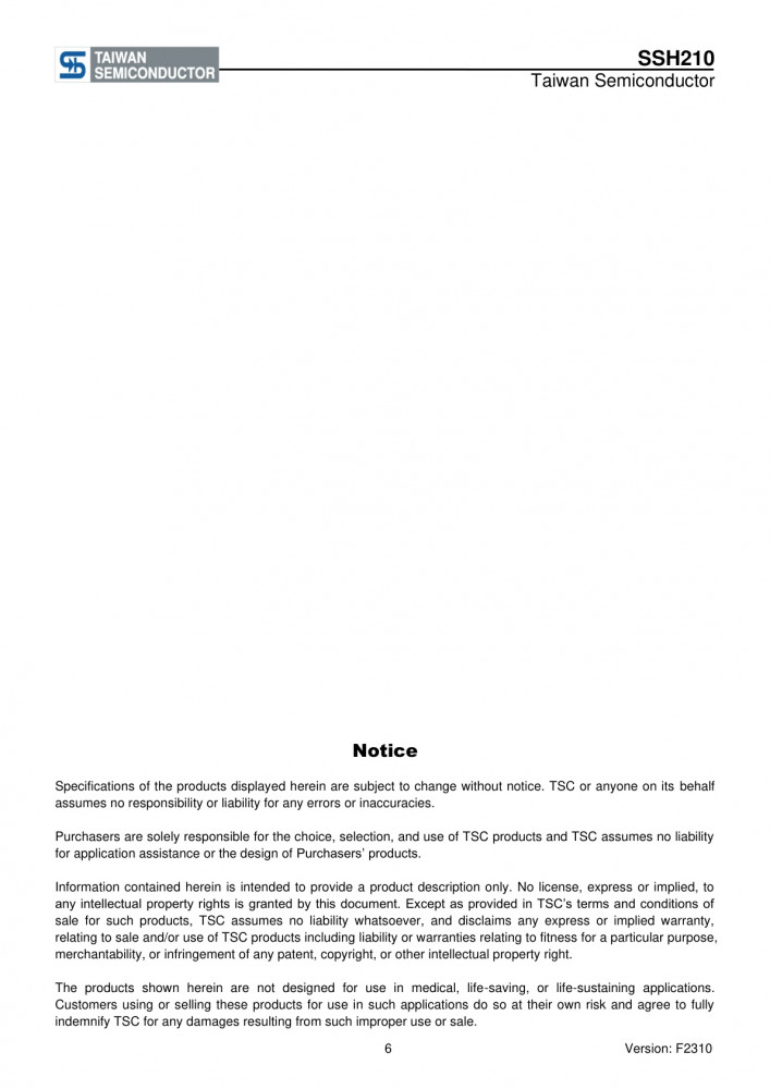 SSH210 datasheet page 6