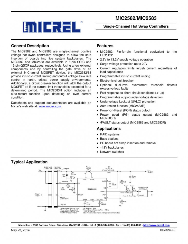 MIC2582 datasheet page 1