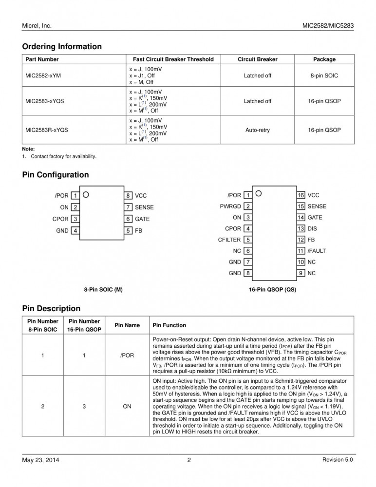 MIC2582 datasheet page 2