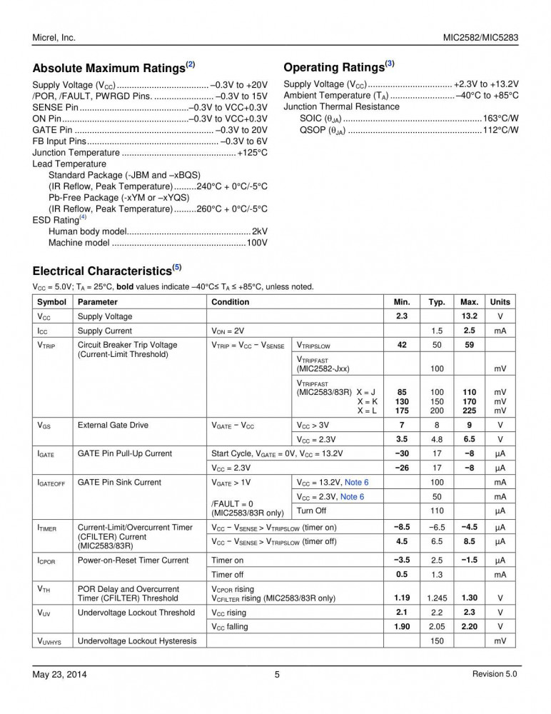 MIC2582 datasheet page 5