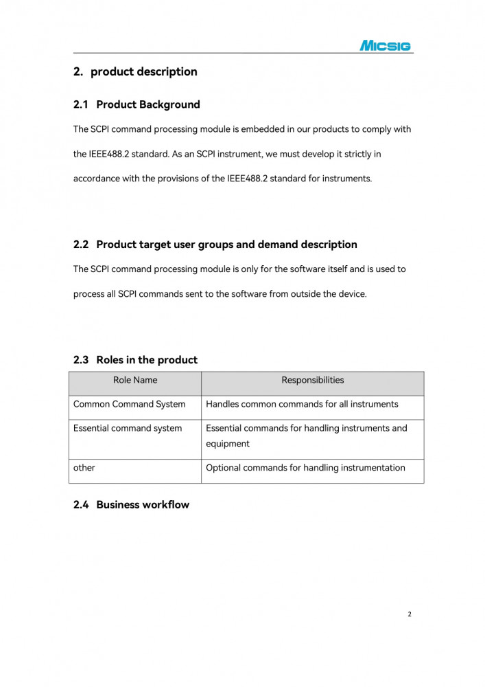 Micsig SCPI command manual preview, page 6