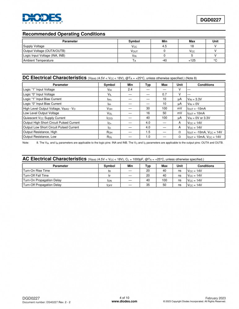 DGD0227S8-13 datasheet page 4