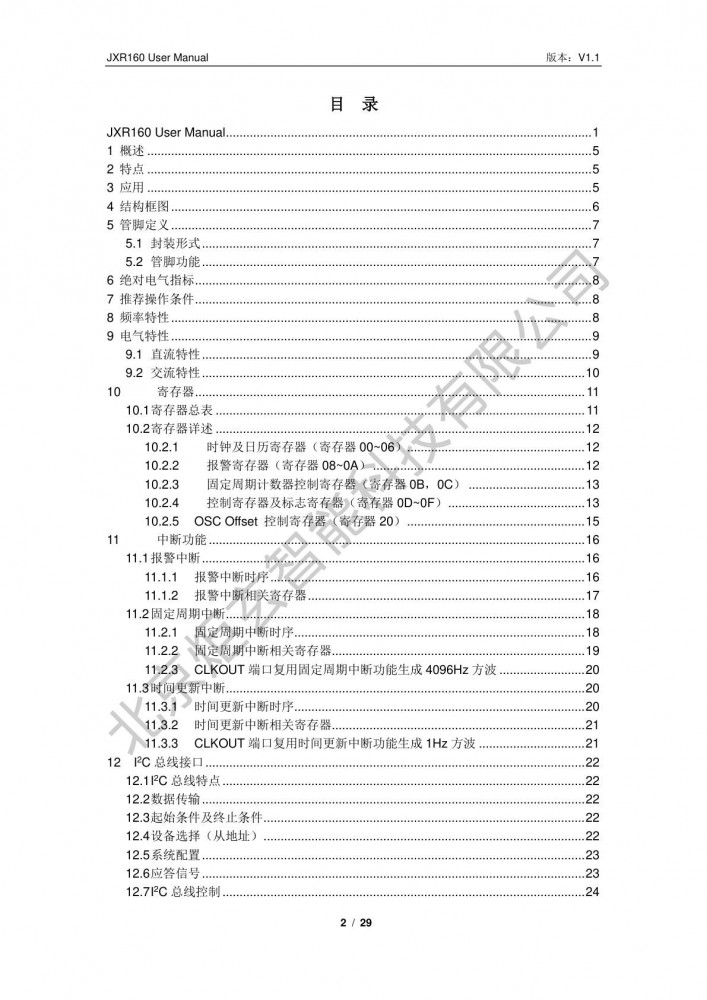 JXR160 datasheet page 2