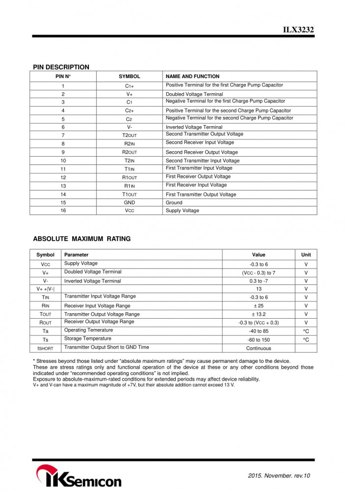 ILX3232TSDT datasheet page 2
