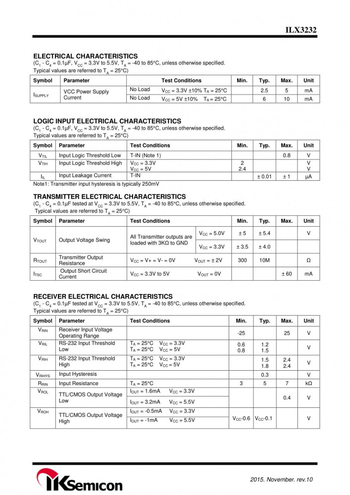 ILX3232TSDT datasheet page 3
