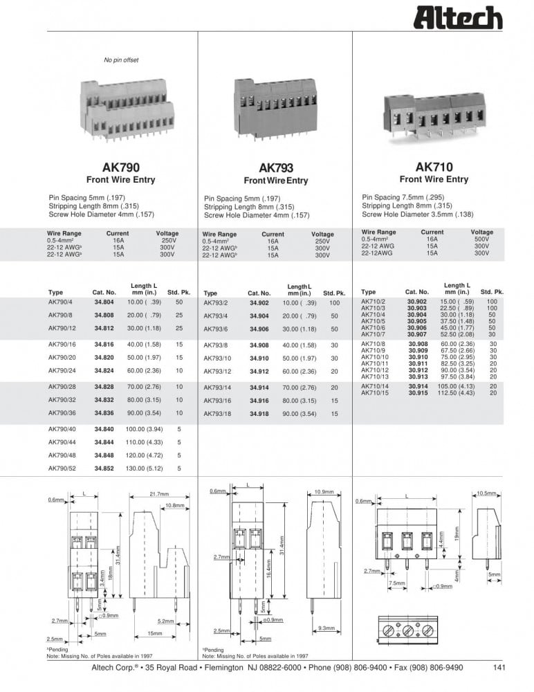 Altech terminal block catalog page 8
