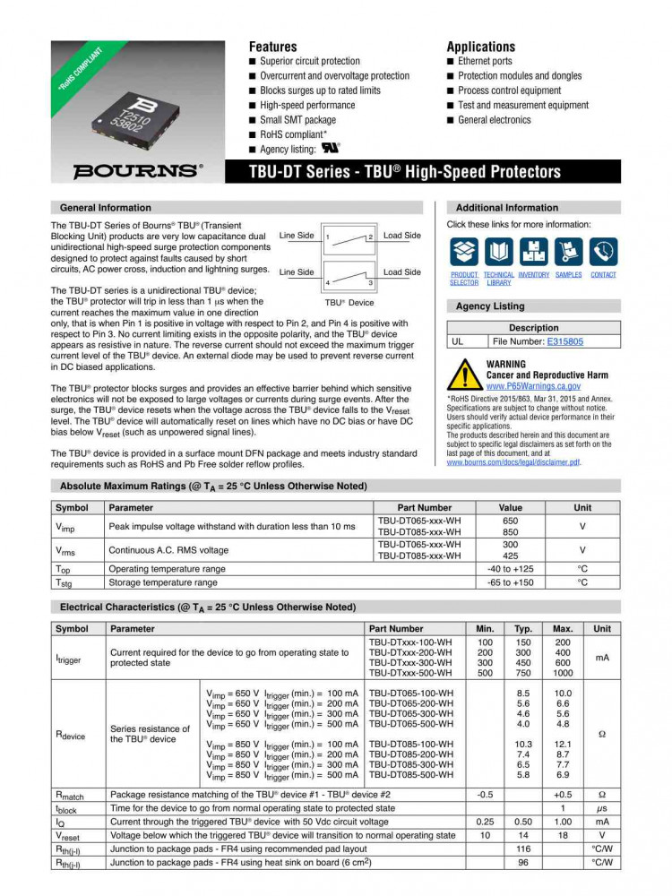 TBU-DT series technical document page 1