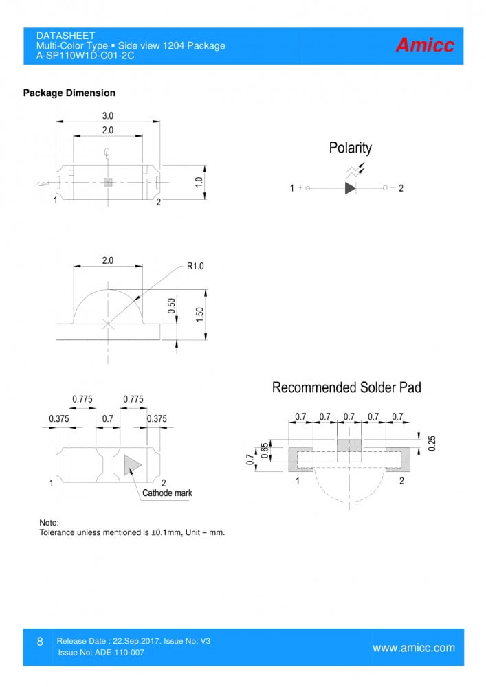 A-SP110W1D-C01-2C datasheet page 8