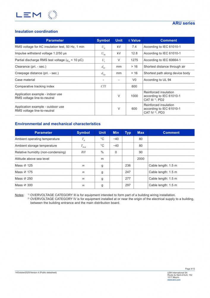ARU series datasheet page 4