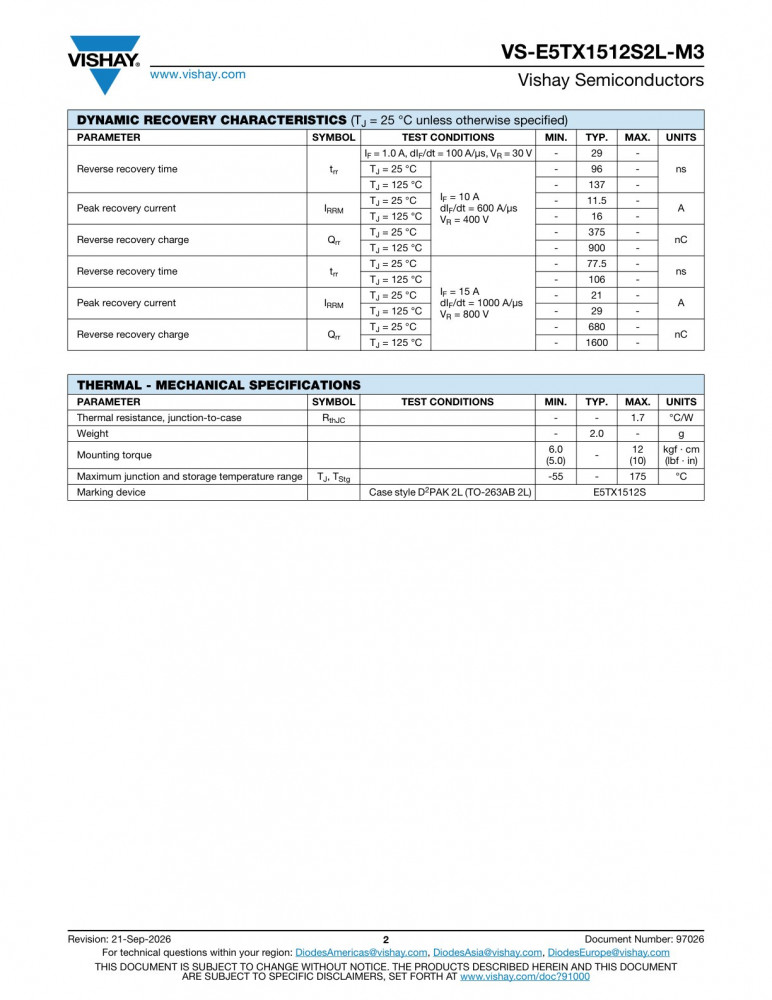 VS-E5TX1512S2L-M3 datasheet page 2