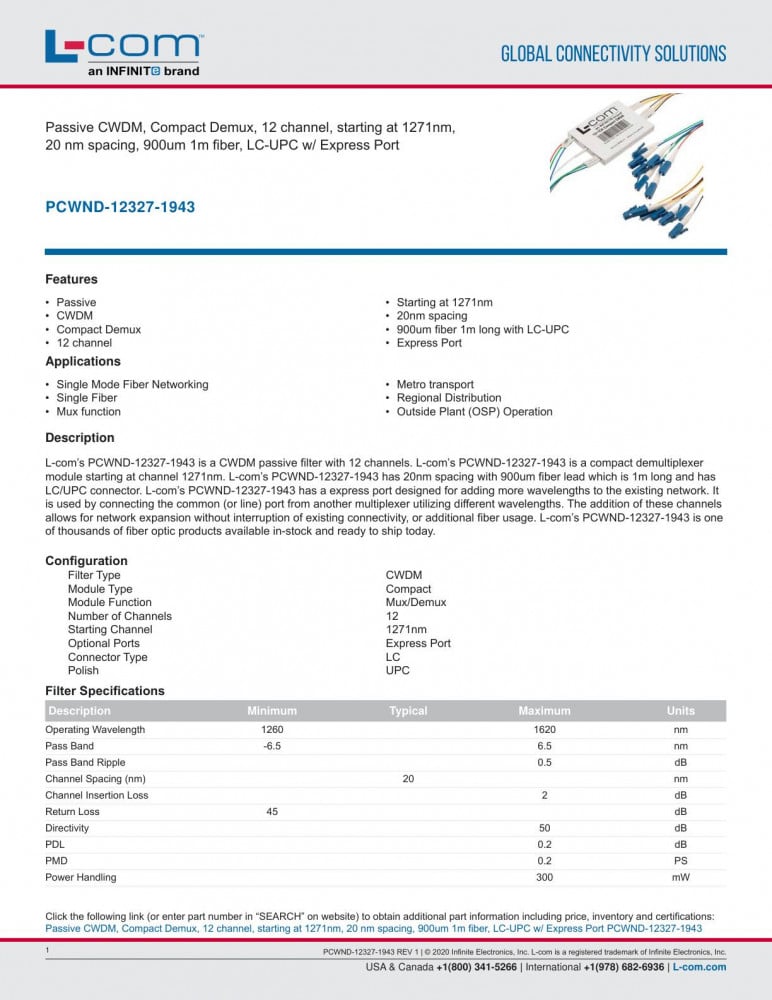 PCWND-12327-1943 product documentation page 1