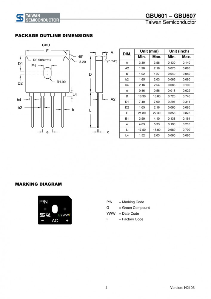 GBU606 technical document page 4