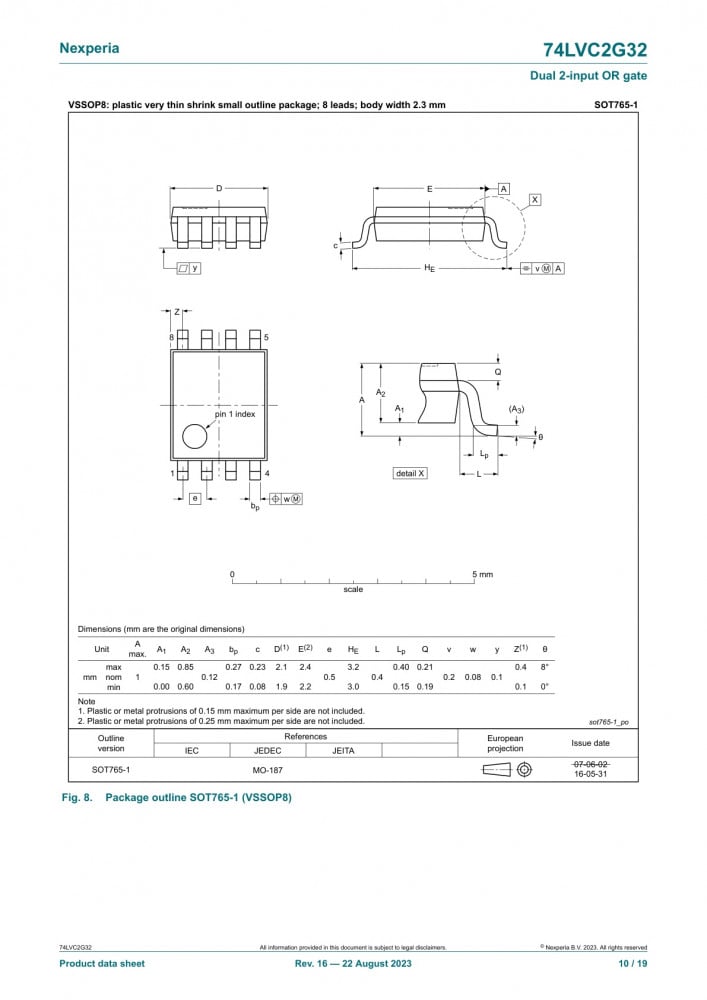 74LVC2G32DC datasheet page 10