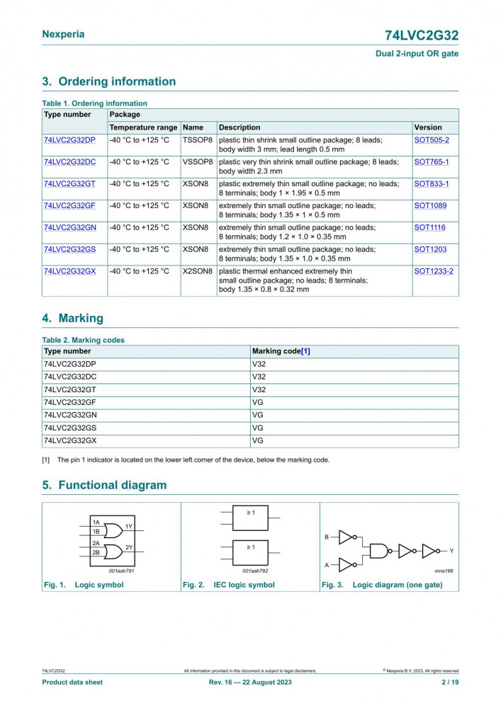 74LVC2G32DC datasheet page 2
