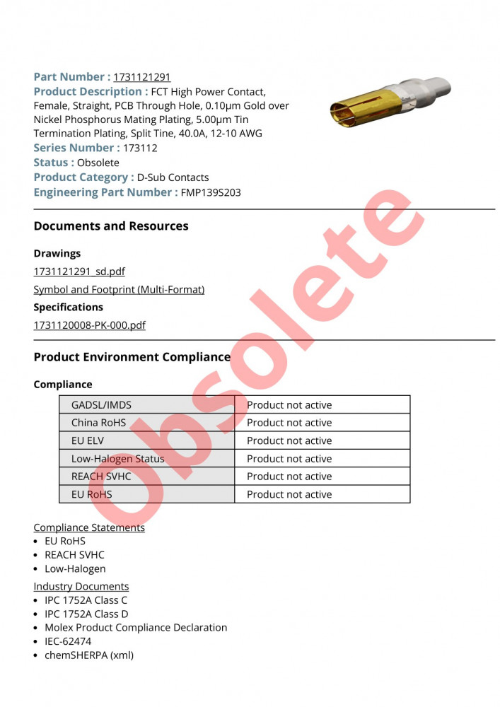 MOLEX 1731121291 technical document image 1