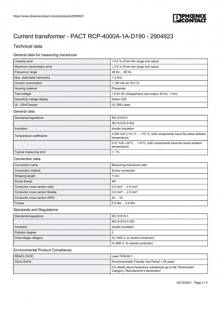 Phoenix Contact 2904923 technical document page 3