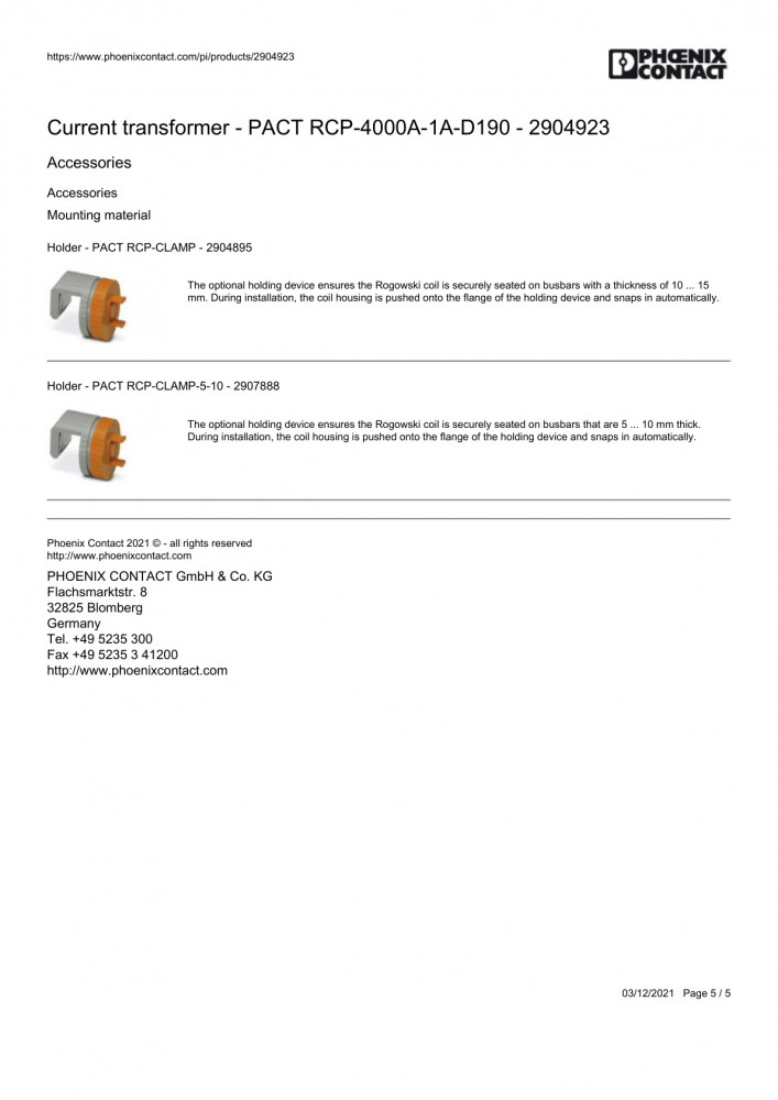 Phoenix Contact 2904923 technical document page 5