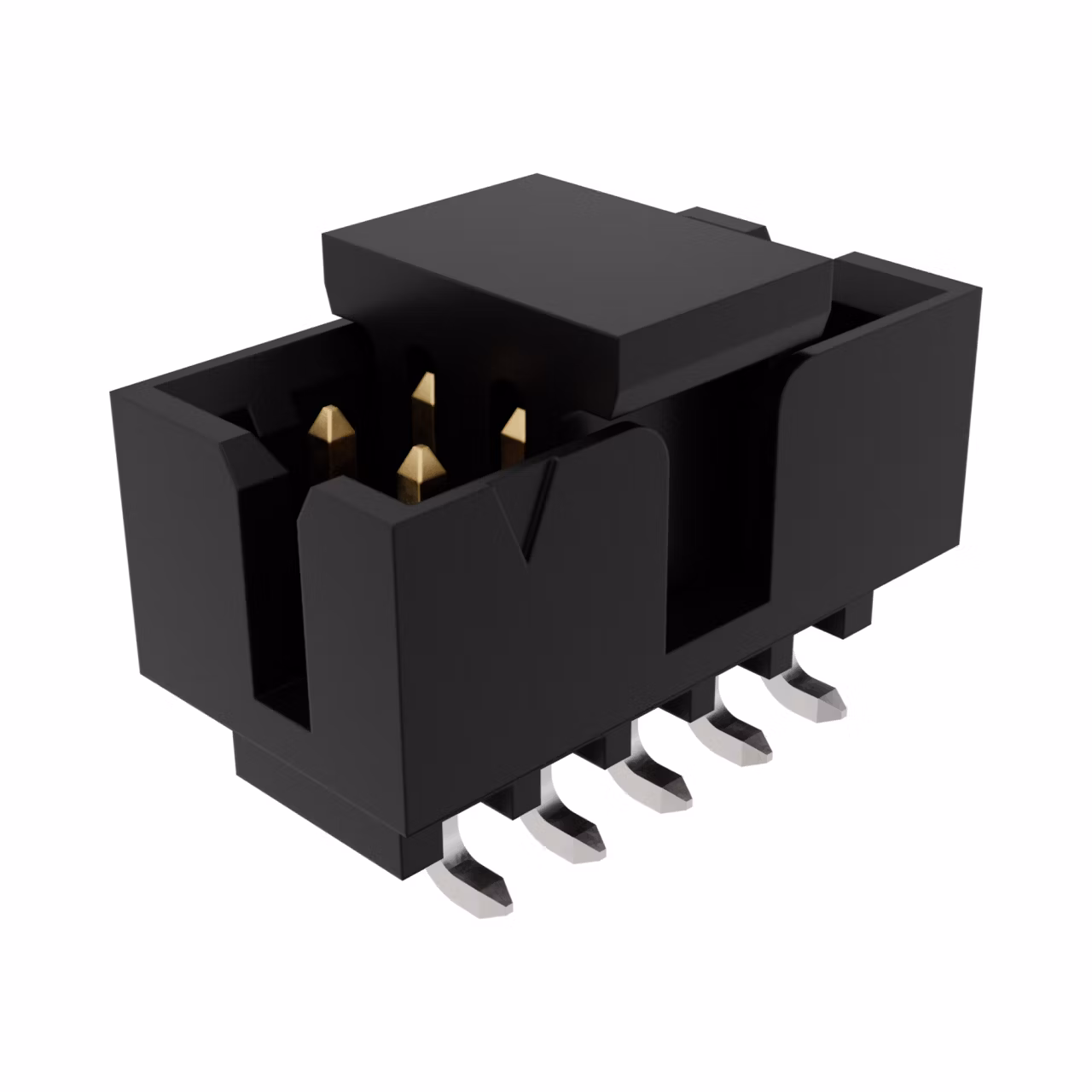 2.00mm Pitch, Milli-Grid PCB Header, Dual Row, Vertical, Surface Mount, Shrouded, 10 Circuits, 0.05µm Gold (Au) Plating, Dual Side Slots, Center Polarization, with Cap, Tube for sale