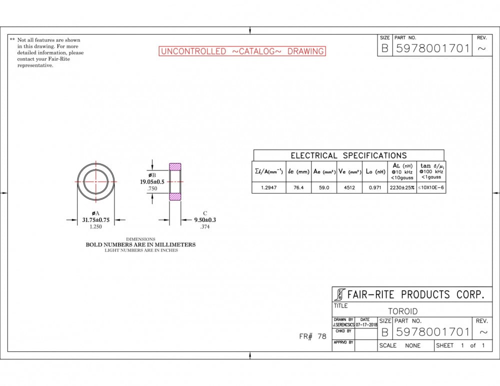 5978001701 technical document page
