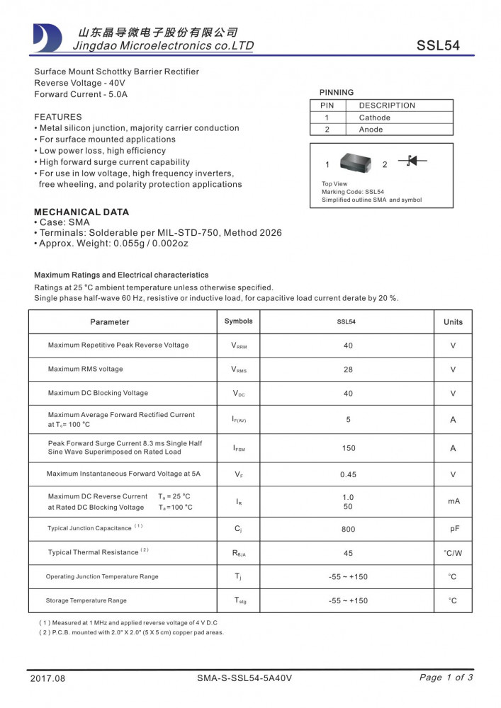 SSL54 datasheet page 1