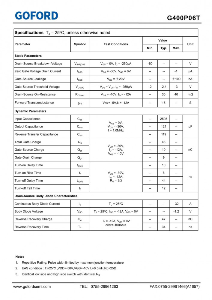 G400P06T datasheet page 2