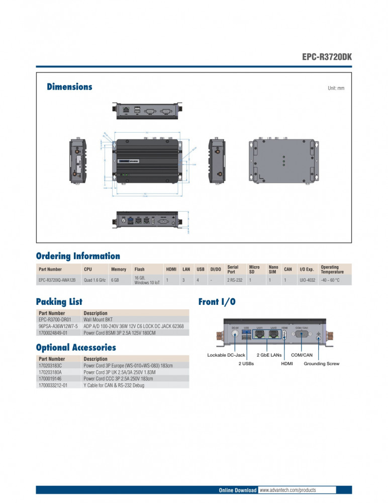 EPC-R3720 product documentation page 2