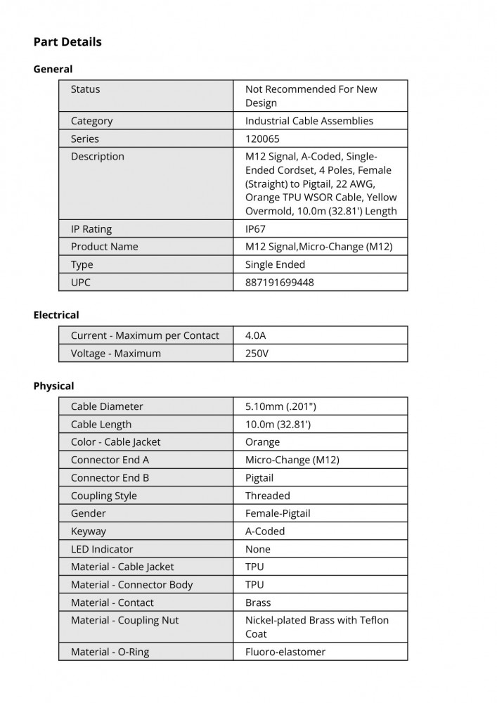 MOLEX cable assembly technical drawing page 2