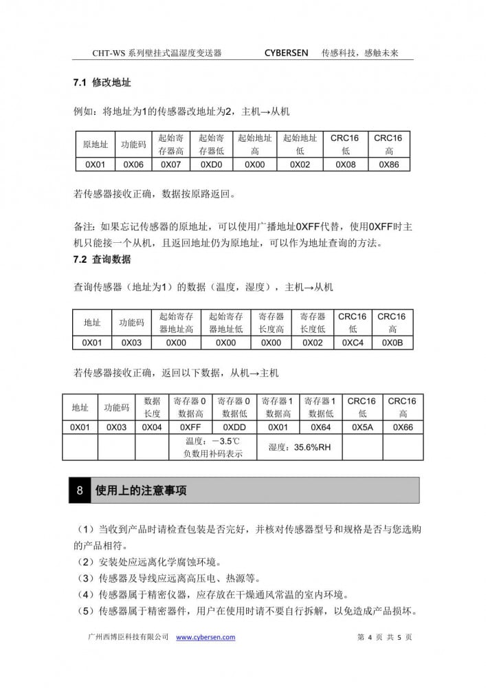 CHT-WS-R product document page 5