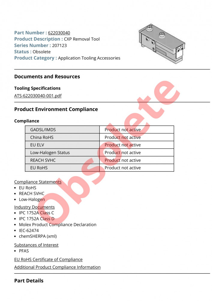 Tooling document preview, page 1
