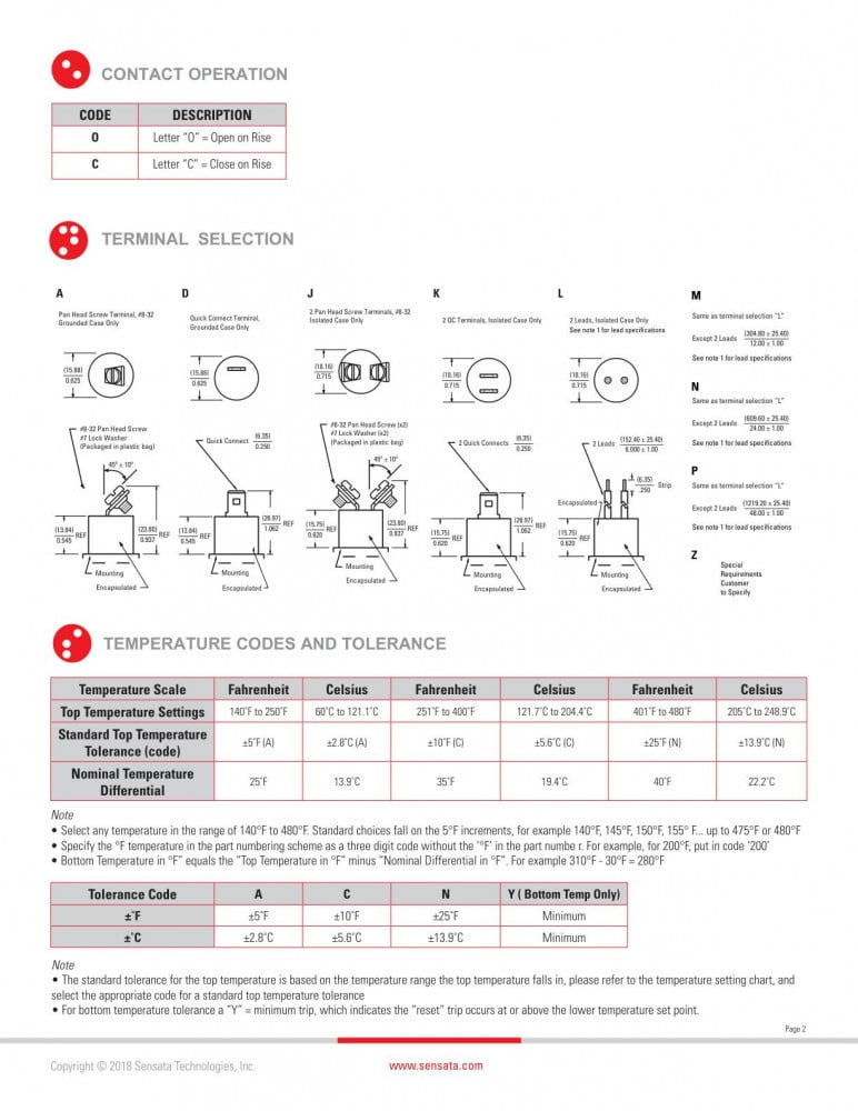 Sensata 5011 Series datasheet page 2