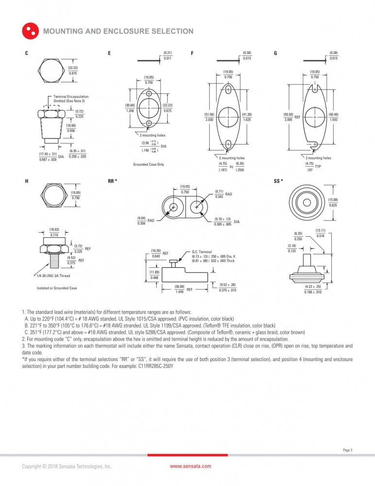 Sensata 5011 Series datasheet page 3