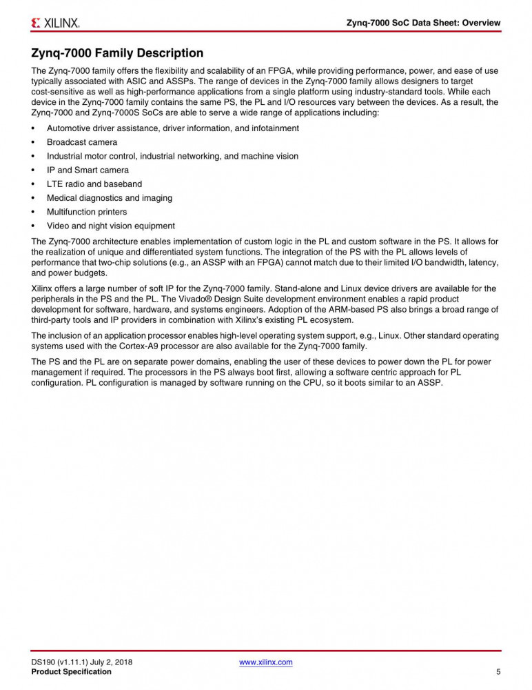XC7Z010 document page 5