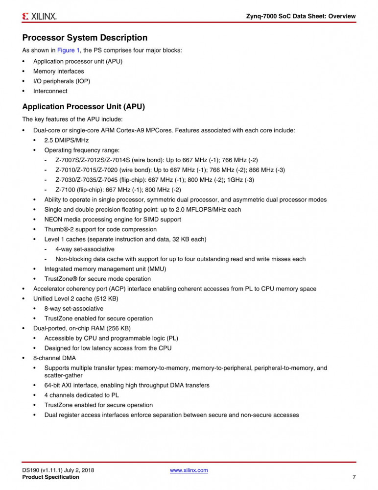 XC7Z010 document page 7