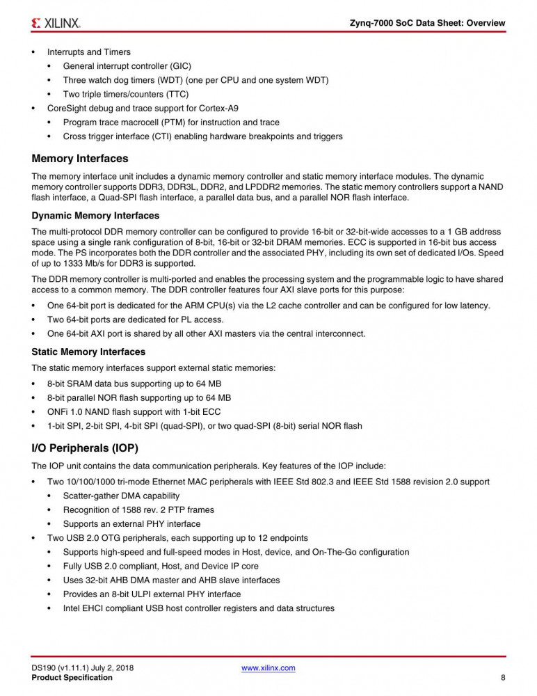XC7Z010 document page 8