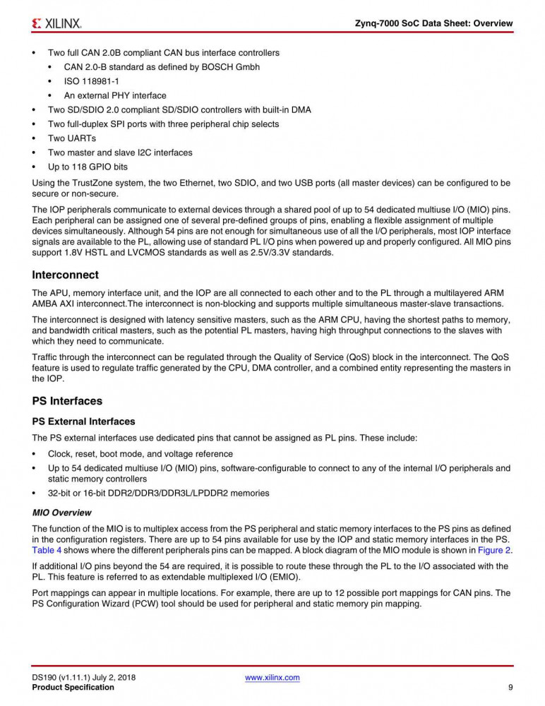 XC7Z010 document page 9