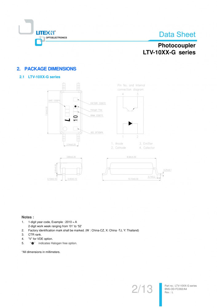 LITEON LTV-10XX-G datasheet page 3
