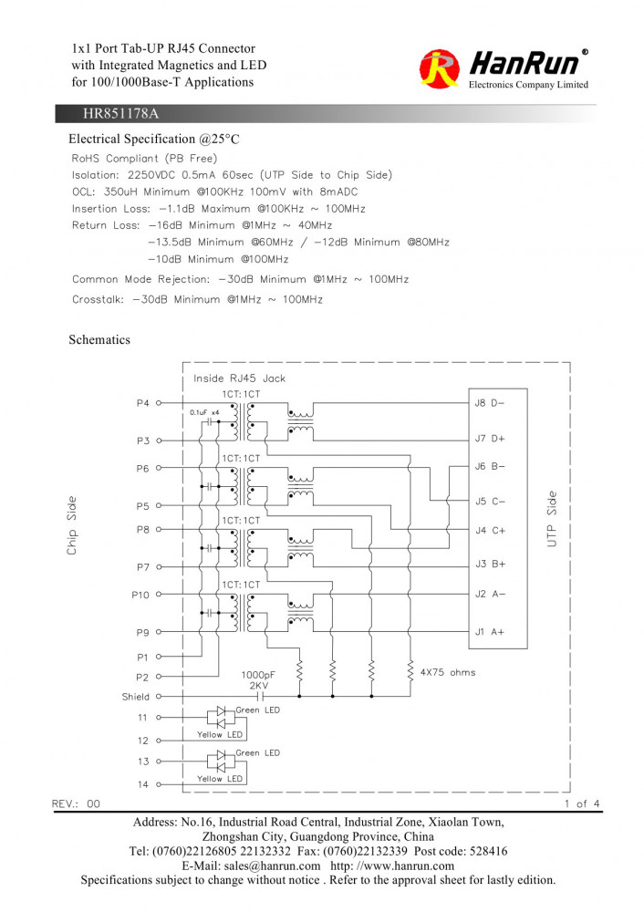 HR851178A datasheet page 1