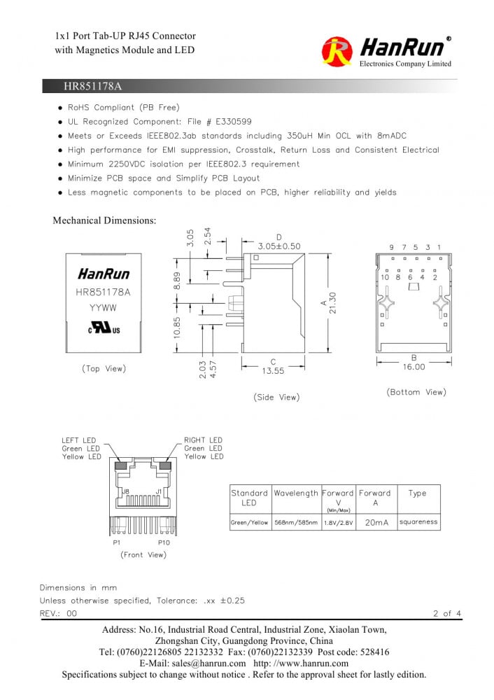 HR851178A datasheet page 2