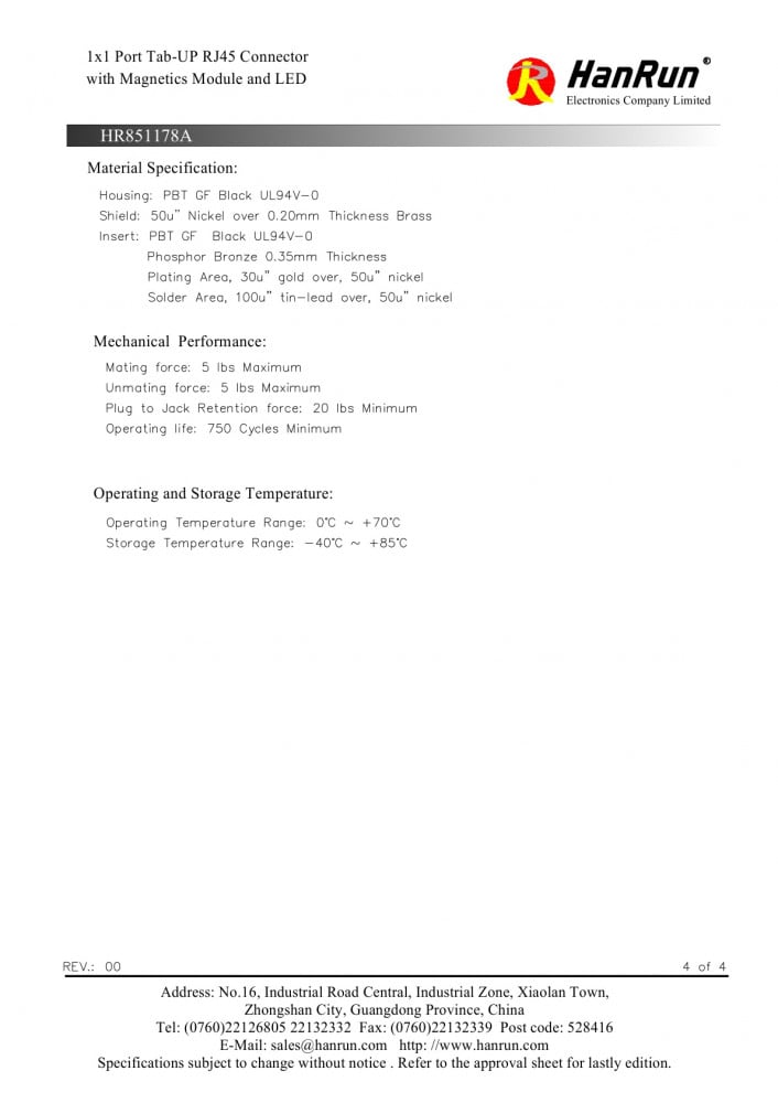 HR851178A datasheet page 4