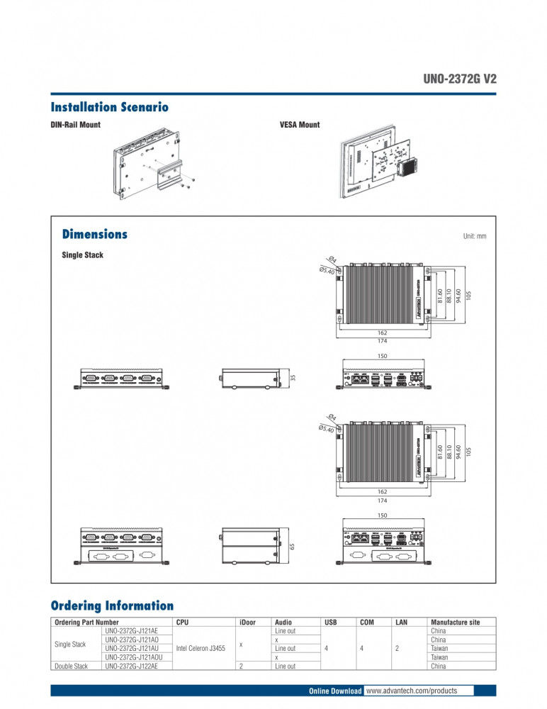 UNO-2372G-J121AU technical document page 2